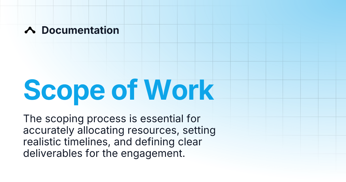 Scope of Work | Documentation